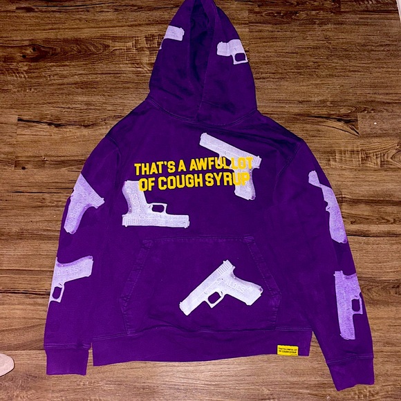 Jackets & Coats | Awful Lot Of Cough Syrup Glock Hoodie Purpleyellow ...